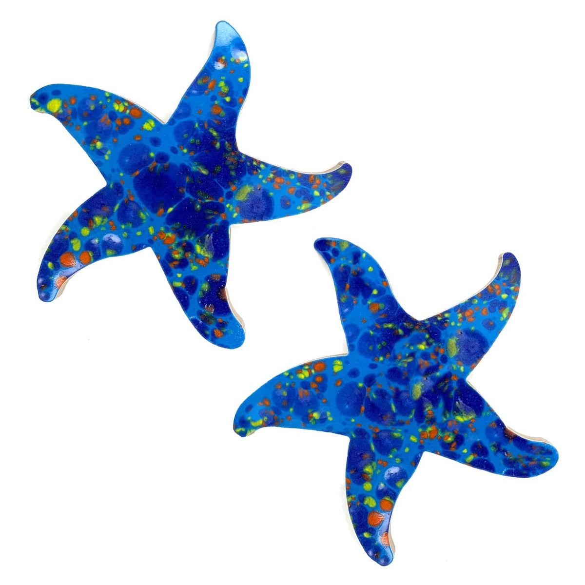 CreaturesTM 5" Starfish, Porcelain Pool Tile Mosaic, Blueberry Glaze ...